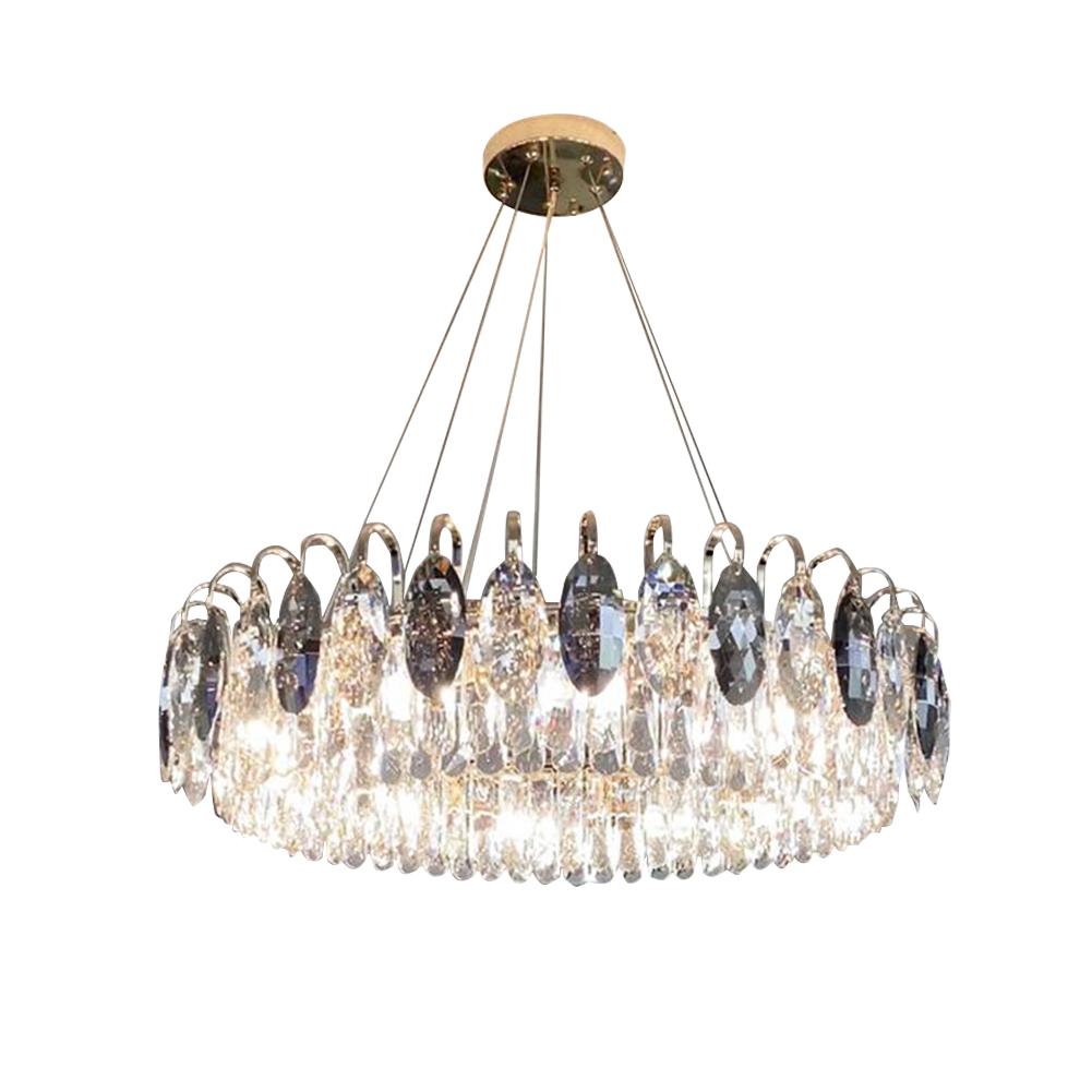 FINE MAKER Modern Crystal Ceiling Light 23.6” Chrome Silver Finish 6 ...