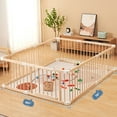 HARPPA Wooden Baby Gate Playpen, Large Play Yard Fence for Toddlers ...