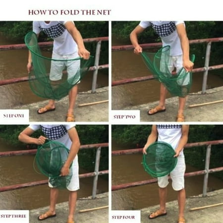 Foldable Prawn Bait Minnow Shrimp Drop Fishing Net Pier Harbour Green ...