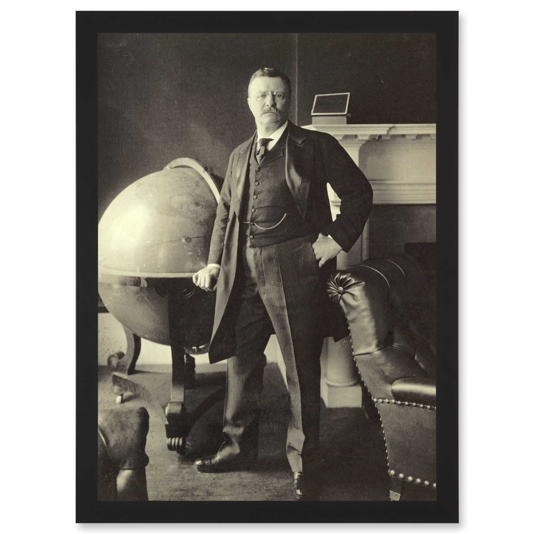 Portrait US President Theodore Roosevelt Bull Moose A4 Artwork Framed ...