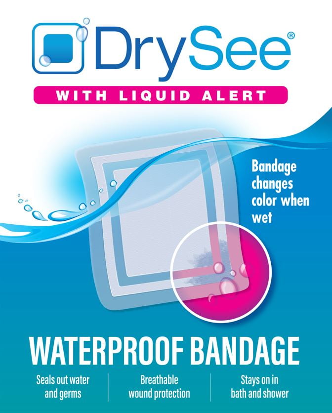 DrySee Waterproof Bandages - Large Bandages for Wound Care, Tattoos ...