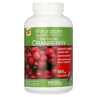 TruNature Cranberry 650 mg Vegetarian Capsules Supports Urinary Tract ...