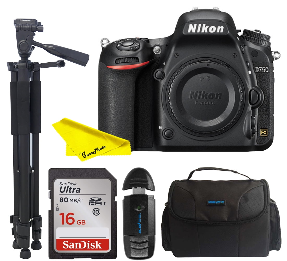 Nikon D750 DSLR Camera (Body Only) +Buzz-photo Basic Bundle - Walmart.com