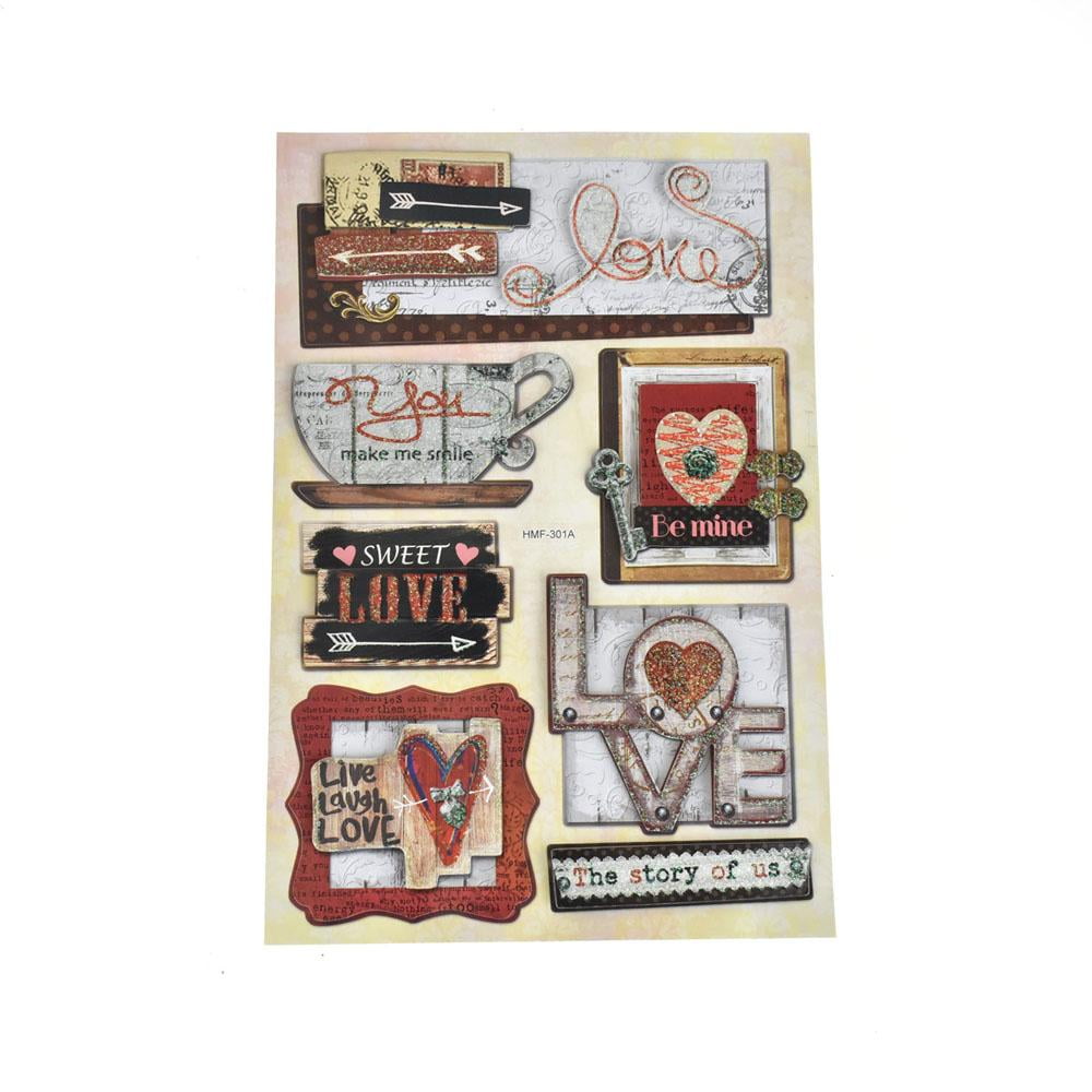 Love Glitter Paper Craft Stickers, 7-Piece - Walmart.com