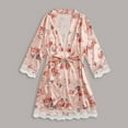 Dorkasm Womens Silk Robe Satin Robe Silky Kimono Lace Bathrobe