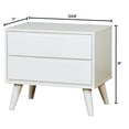 Contemporary White Bedside Stand | Bedroom Furniture with Round Tapered ...