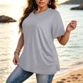 BLVB Plus Size Tops for Women Oversized Casual Tops V Neck Short ...