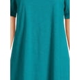 Time and Tru Women's Cotton A-Line Dress with Puff Sleeves, Sizes XS ...