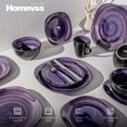 HomeVss Stoneware Square 16pc Dinnerware Set, Inside Spinwash Swirl ...