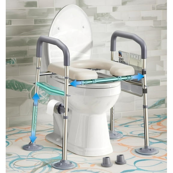 GF Health Lumex Versaframe Toilet Safety Rail, Adjustable Height ...