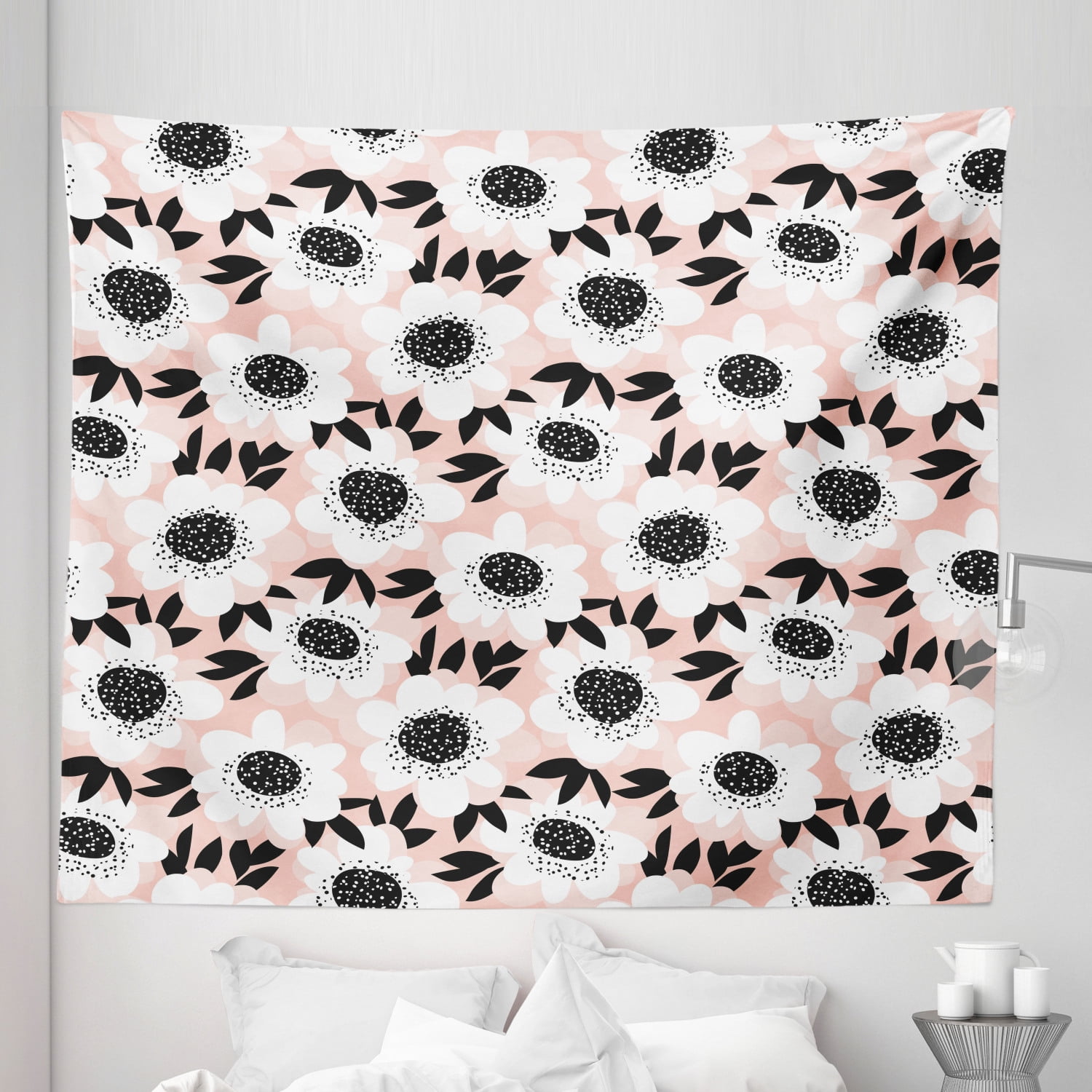 Flower Tapestry, Floral Pattern with Soft Pastel Toned Florets Graphic ...