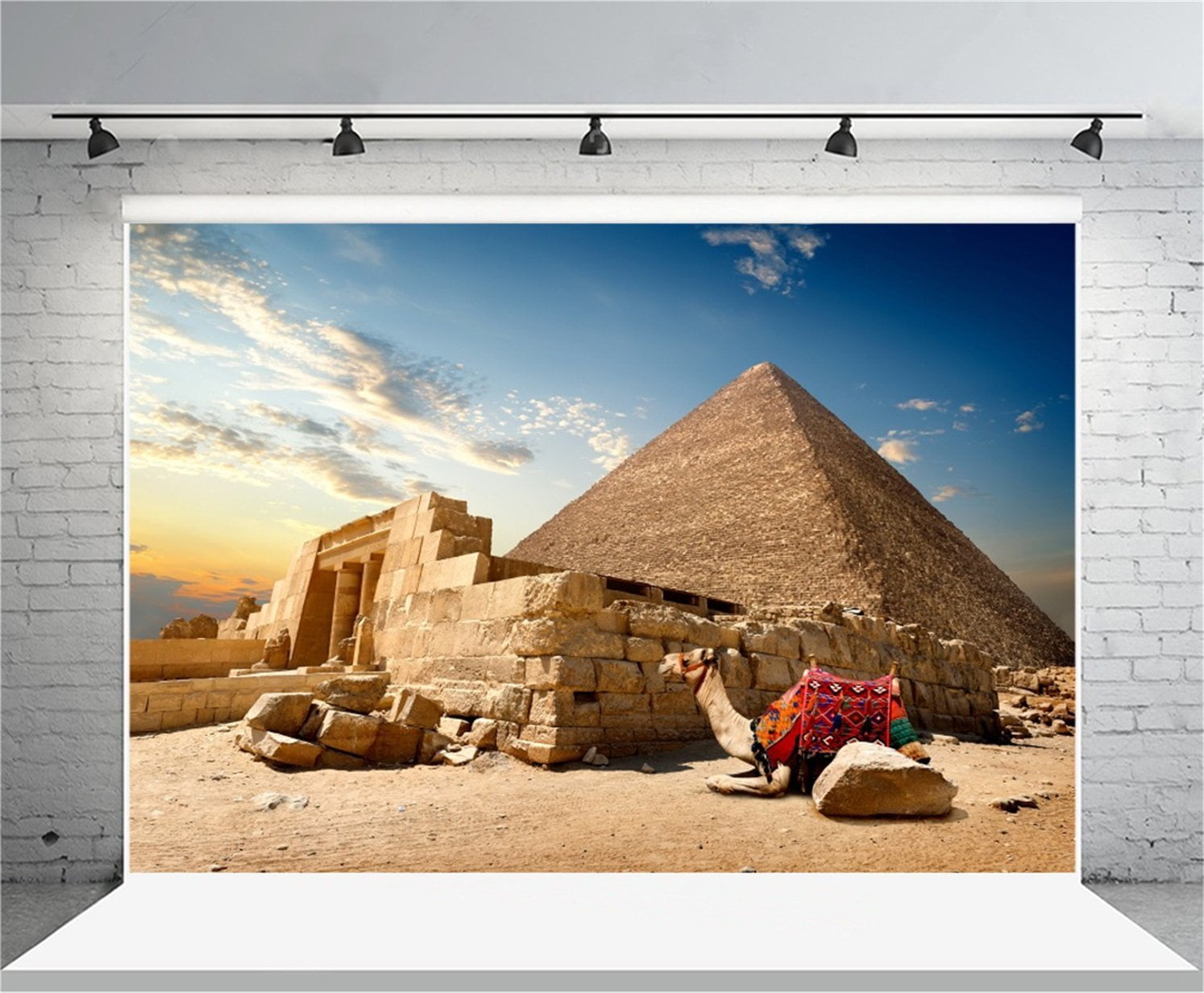 7x5ft Egyptian Pyramid Backdrop Desert Camel Photography Background ...