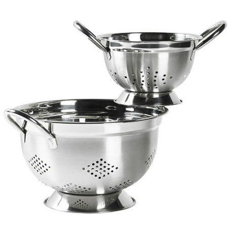 2 Piece Stainless Steel Colander Set - Walmart.com