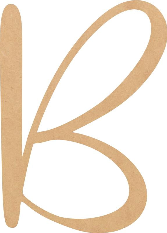 Wooden Letter B Blank Craft, Paintable 6'' MDF Wood DIY, Snowy ...