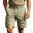 DPTALR Men's Summer Solid Color Trendy Loose Straight Button-Fly Cargo ...