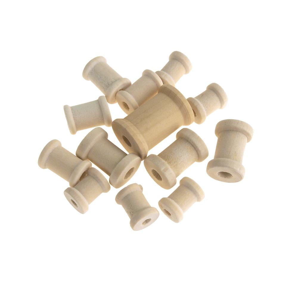 Wooden Spool Beads, Natural, 13-Count - Walmart.com