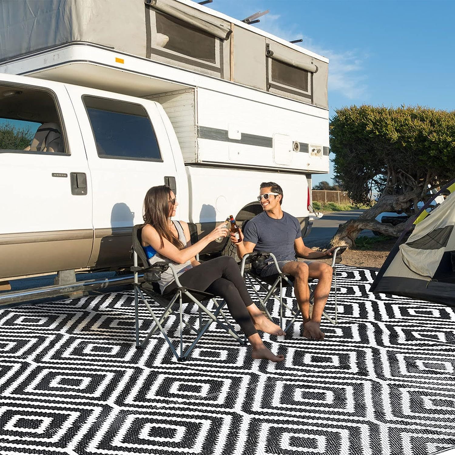 Plastic Straw Rug,Patio Rug Outdoor,RV Rug9x12,Reversible mats,Large ...