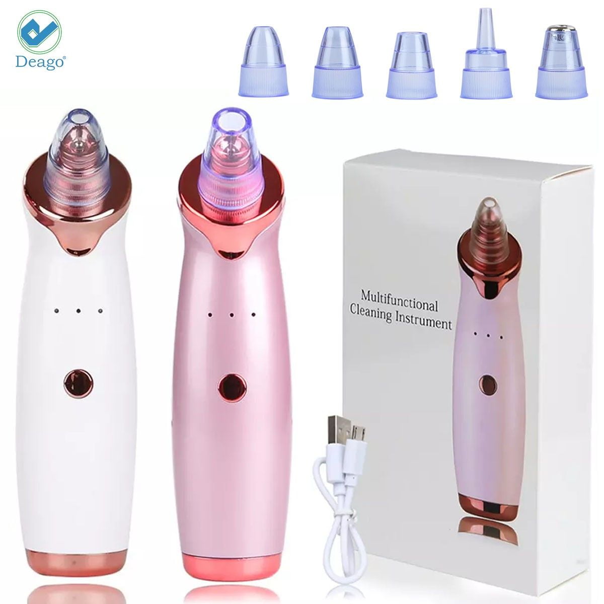 Deago Blackhead Remover Vacuum Pore Cleaner - Electric Blackhead ...