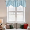 Abstract Blue Tie Up Valances Curtain, Rustic Farmhouse Minimalist Blue ...
