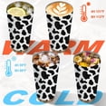 Black and White Cow Spot Stainless Steel Insulated Coffee Cup with ...