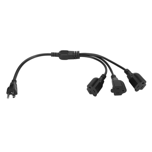 3 Way Power Splitter Cord, Abrasion 16AWG Compact 1 To 3 Outlet Power ...