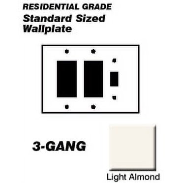 Leviton Decora Almond 1 gang Thermoset Plastic GFCI/Rocker Wall Plate ...