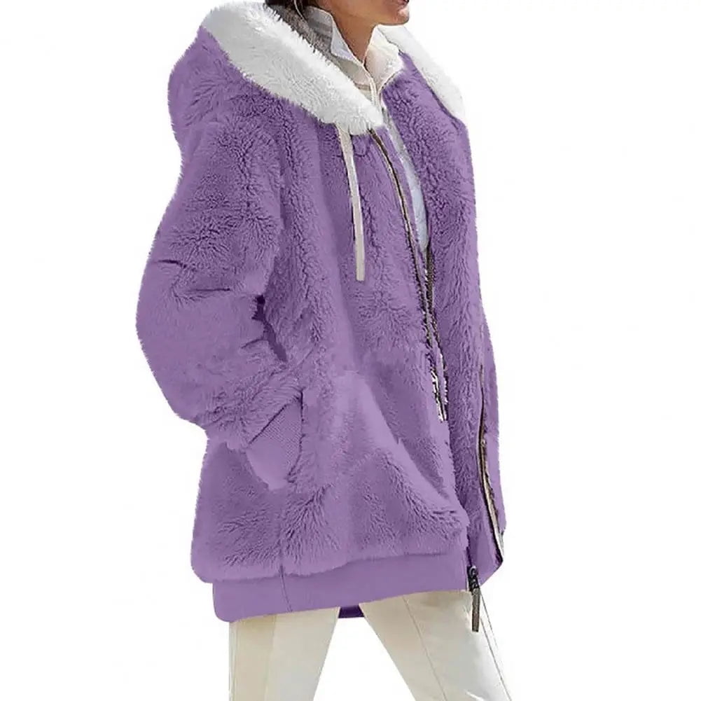 Click here for Kihyun Womens Winter Coat Solid Color Warm Plush L... prices