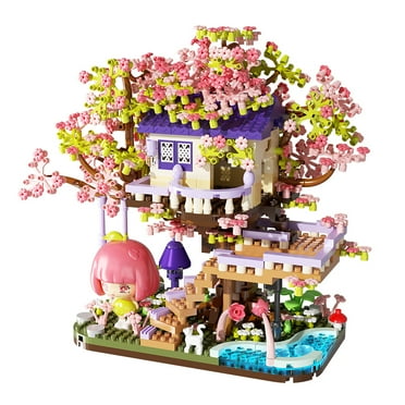 Fulande Bonsai Tree Building Kit, Cherry Blossom Blocks Set, UV Color ...
