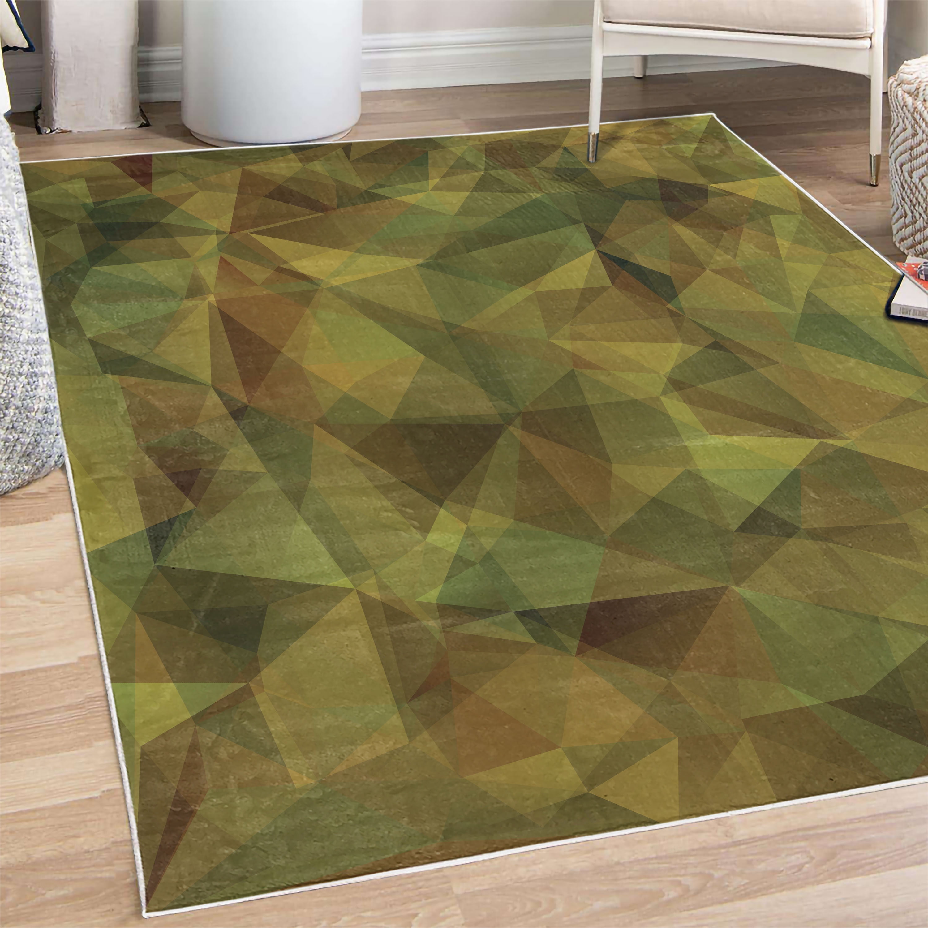 Abstract Decorative Rug, Broken Glass Inspired Geometric Triangle ...