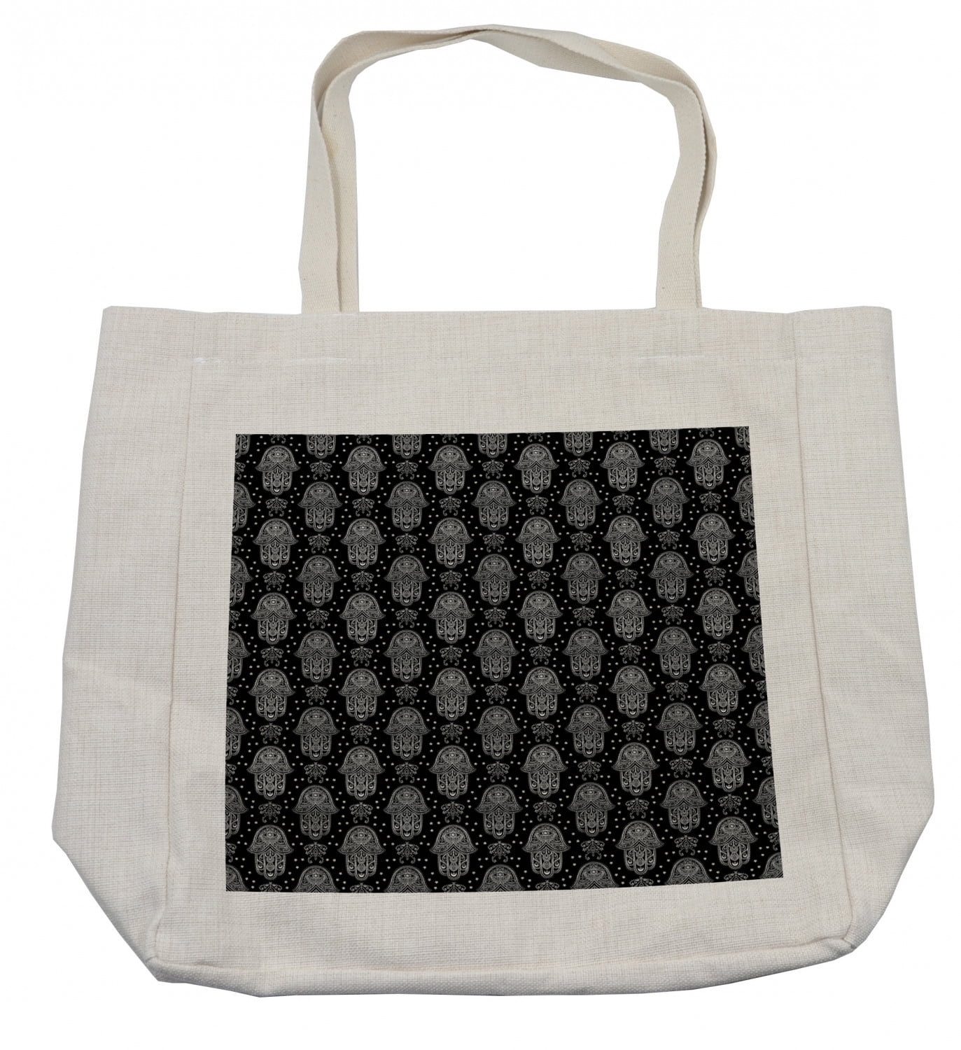 Black and White Shopping Bag, All Seeing Eye Motif in Middle Eastern ...