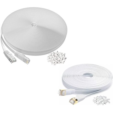 Ethernet Cable 100 ft, Flat Long Cat6 Internet Cable for Router,Modem ...