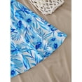 Blue And White Womens Spaghetti Strap Tie-Up Ditsy Floral Mini Sundress ...
