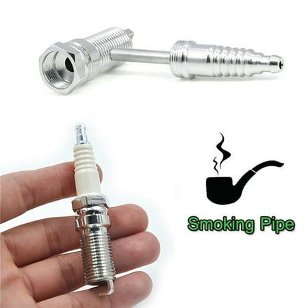 2PCS Portable Spark Plug Shape Tobacco Smoking Spark plug Pipe Aluminum ...