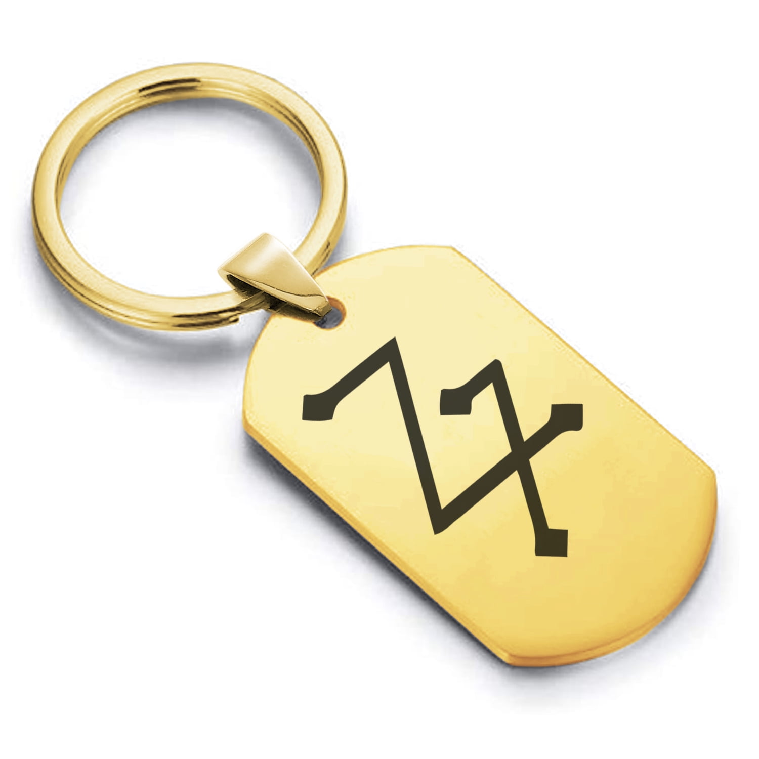 Stainless Steel Lead Alchemy Symbol Dog Tag Keychain Circle Ring ...