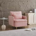 BSHTI Modern Accent Chair, Sherpa Upholstered Cozy Comfy Armchair ...