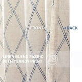 Curtainking 84in Blue Linen Curtains, Light Filtering Diamond ...