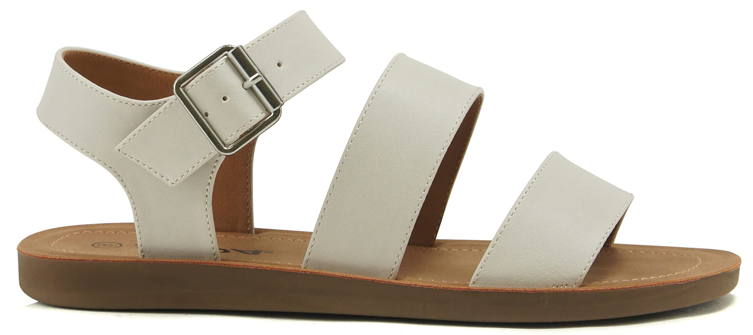 Soda Shoes Women Flat Sandals Buckle Ankle Double Band Straps Coming-S ...