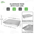 [100 Pack] Heavy Duty Full Size Shallow Aluminum Pans with Lids Foil ...