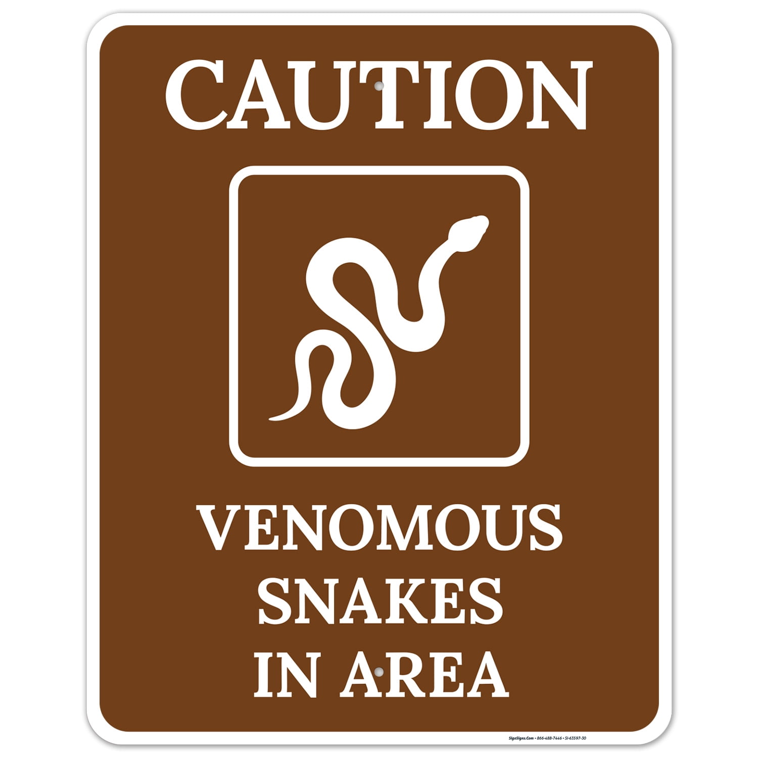 Caution Venomous Snakes In Area With Graphic Sign, - Walmart.com