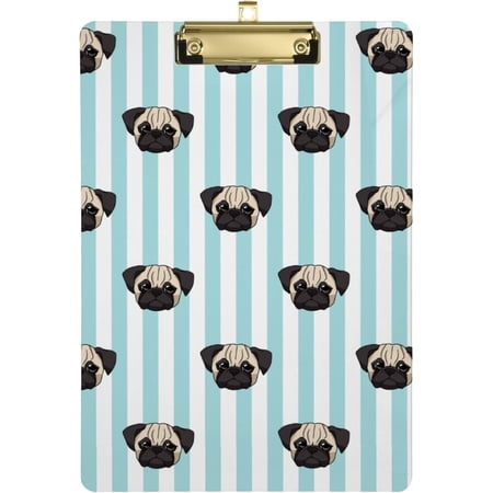 XDDJA Cute Pug Dogs Clipboard Hardboard Wood Nursing Clip Board and ...