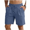 DayScoop Solid Color Shorts for Men Summer Bottoms Fashion Casual Linen ...