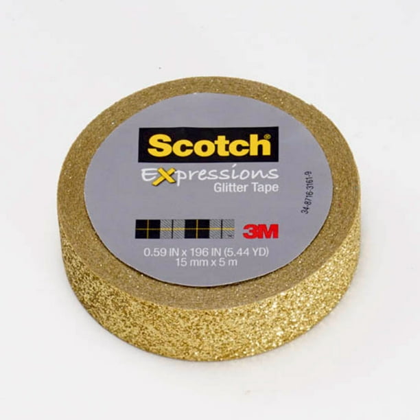 Scotch Expressions Glitter Tape, Gold, .59" x 196", 1 Roll - Walmart.com
