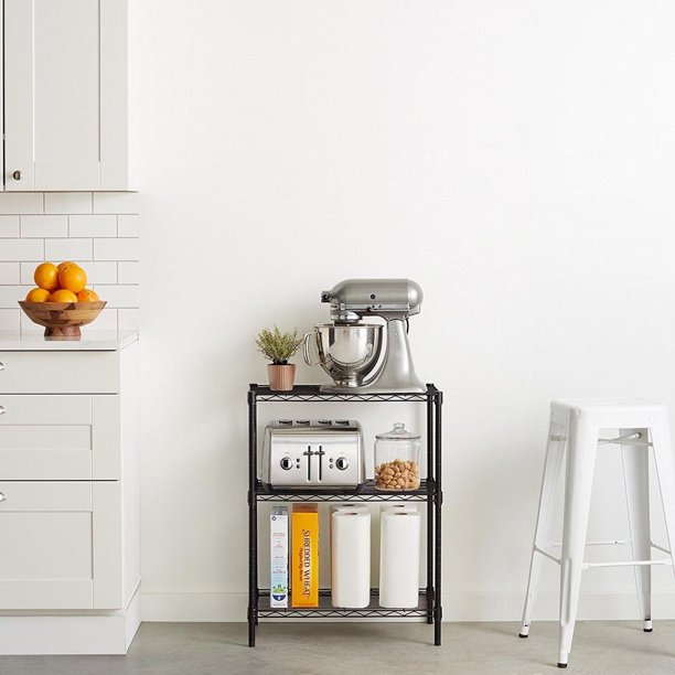 SamyoHome Kitchen Bathroom Storage Wire Shelving 3-Tier Corner Storage ...