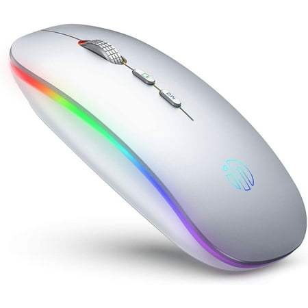 Wireless Mouse, Rechargeable 2.4G PC Laptop Cordless Mice Silent Click ...