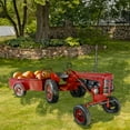 Zaer Ltd. 12.5 FT. Long Large Red Metal Tractor with Cart The Chesney ...