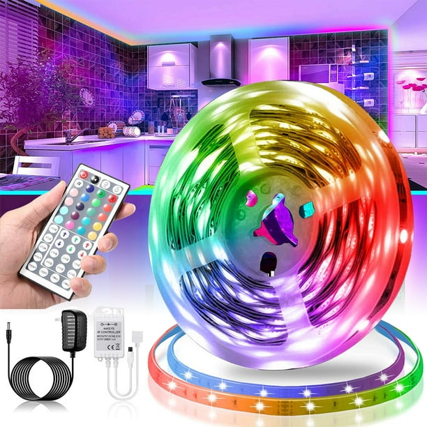 LED Strip Lights, 16.4ft RGB LED Light Strip Waterproof Tape Lights ...