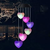 EpicGadget Heart Solar Light, Solar Heart Wind Chime Color Changing ...