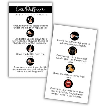 Reed Vent Car Oil Diffuser Care Instruction Card 50 pk 2x3.5 Freshie ...
