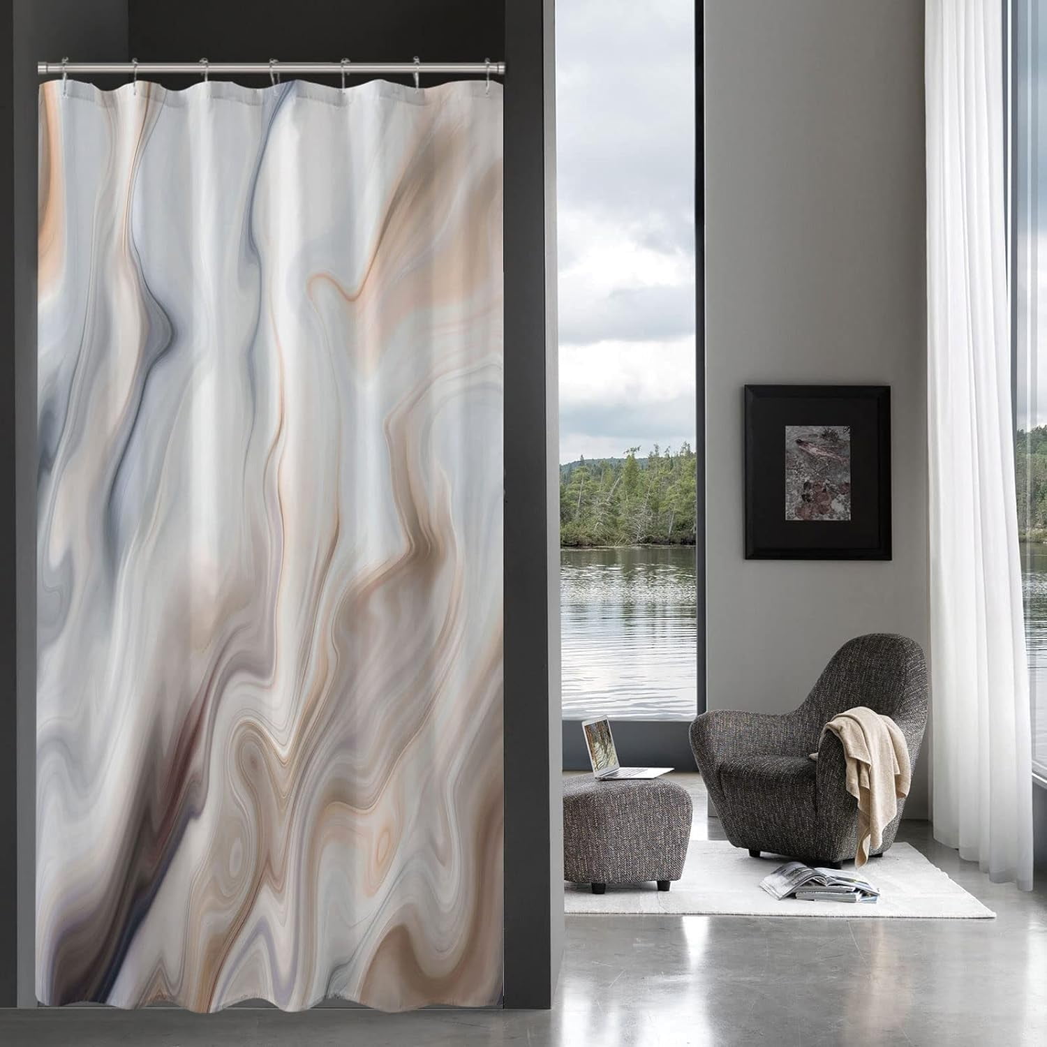 Click here for Udlxza Small Stall Shower Curtain 36 X 72  Brown H... prices