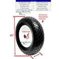 15" x 4" DIAMOND Tread Wheelbarrow Tire & Wheel Assembly (8" Center Hub ...